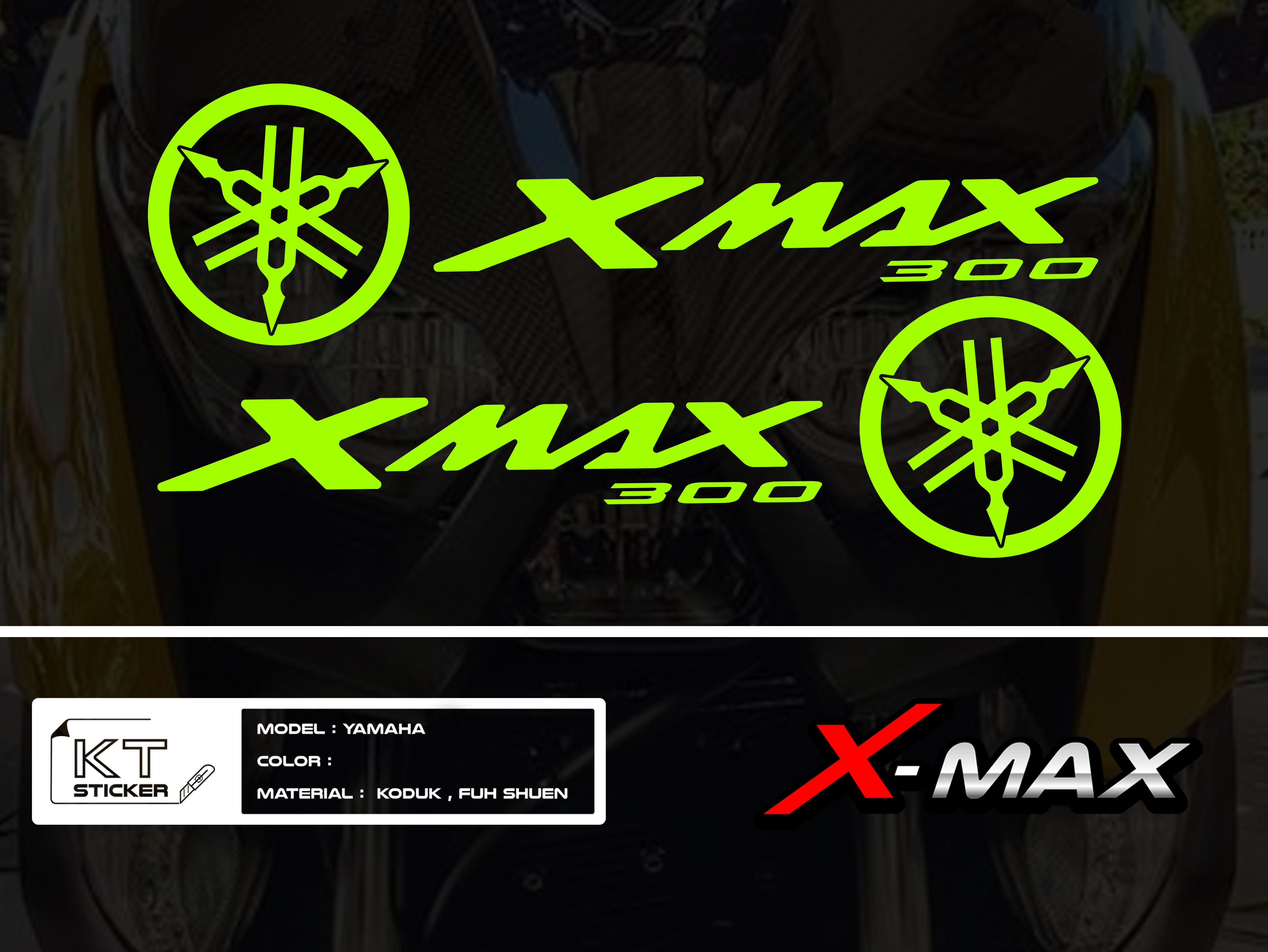 สติ๊กเกอร์แต่ง สำหรับมอเตอร์ไซค์ XMax - KT stickers - ThaiPick