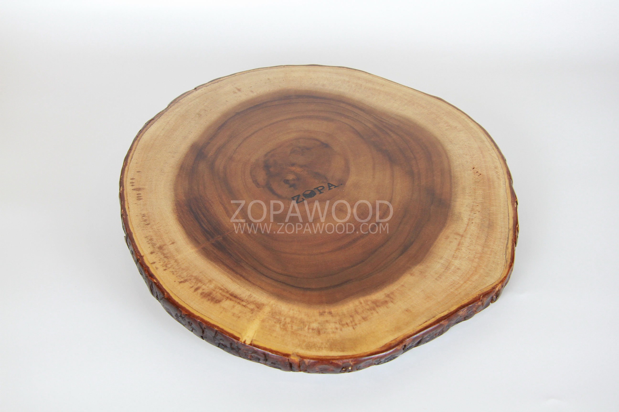 NT340-XL เขียงกลมเปลือกไม้ เขียงไม้ ธรรมชาติ ติดเปลือก (XL) Zopa Acacia ...