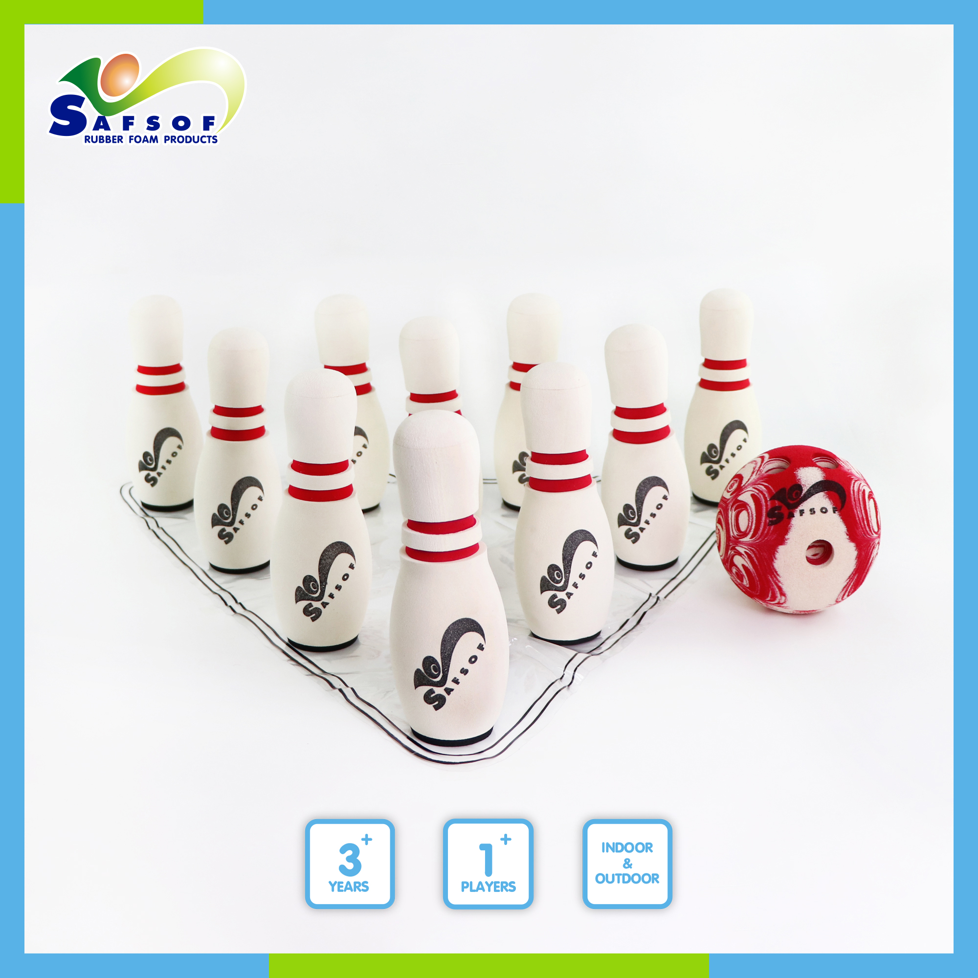 Safsof Bowling ลูกโบลิ่งยางโฟม ของเล่นเด็ก JBB-01-1(B) | Lazada.co.th