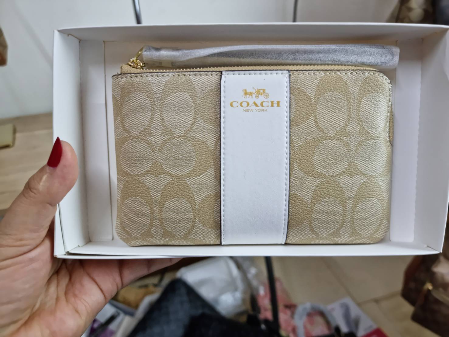 แท้ 100 % New coach 58035 (Original) คล้องมือ 1 ซิป S - Pudu ...