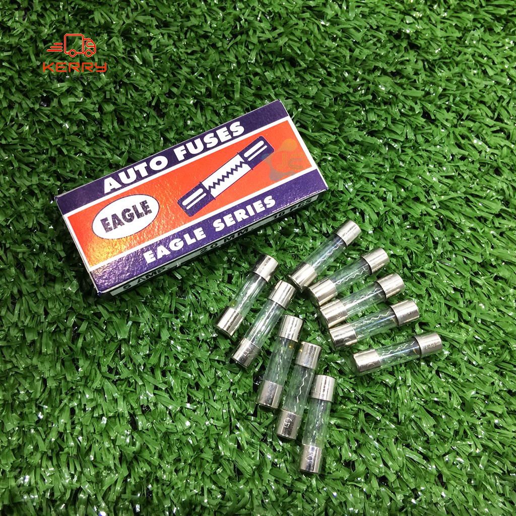 AUTO FUSES EAGLE SERIES ฟิวส์หลอดแก้ว ฟิวส์สั้น 20mm. (แพ็ค 10 หลอด) 0 ...