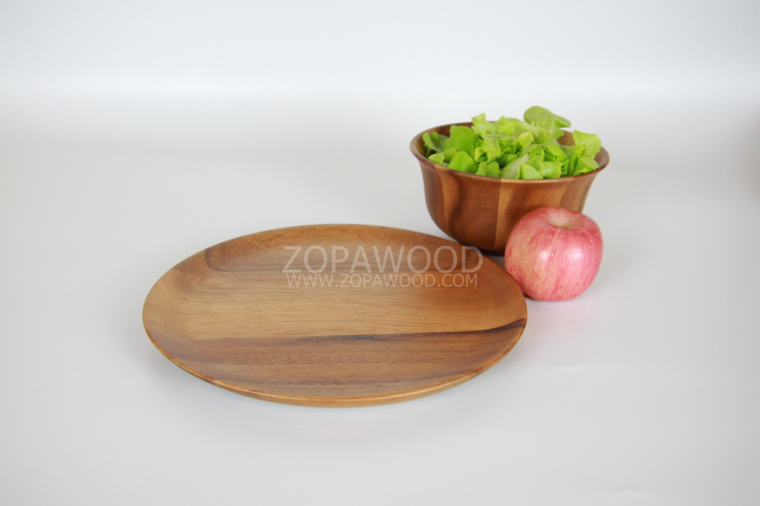 NT140 จานไม้ L จานกลม จานไม้จามจุรี ถาดเสิร์ฟ NT140 จานกลมขอบบาง Zopa ...