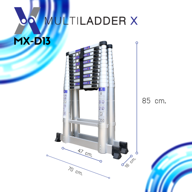 รีวิว Multi Ladder X บันไดอลูมิเนียม ยืดหดได้ ทรงพาด และ ทรง A ยาว 3.8 ...